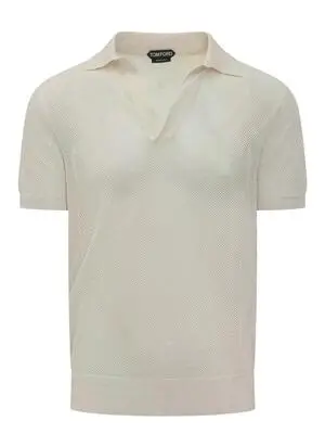 TOM FORD V-neck Polo Shirt - Neutrals