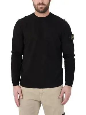 Stone Island Compass Badge Waffle-knit Sweater - Blue