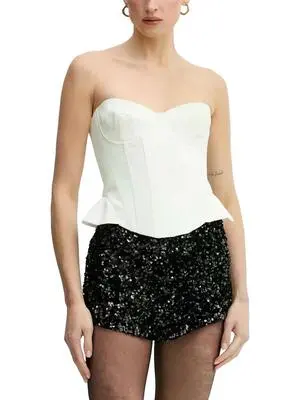 Bardot Cristo Strapless Bustier Top - White