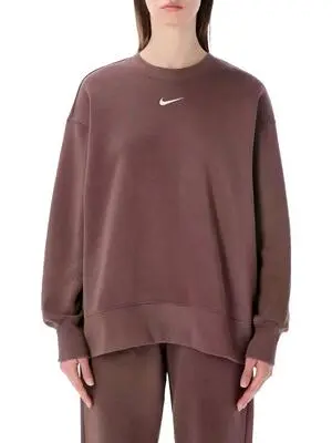 Nike Logo-detail Crew-neck Sweatshirt - Brown