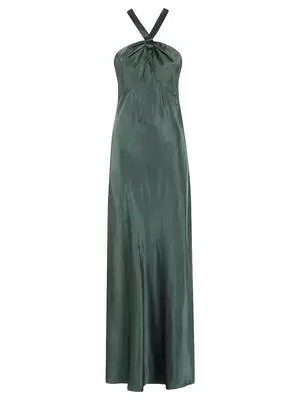 Rixo Losanna Halterneck Maxi Dress - Green