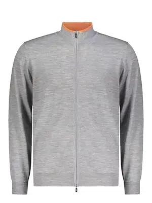 Fedeli Zip High-neck Cardigan - Grey