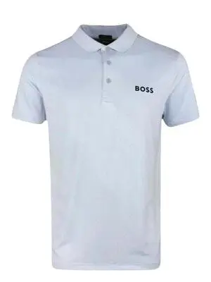 BOSS Logo-detail Patterned Polo Shirt - Purple