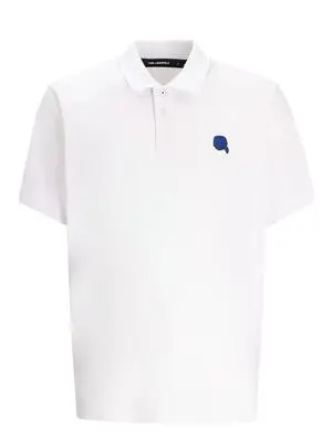 Karl Lagerfeld Logo Polo Shirt - White