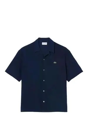 Lacoste Short-sleeve Button-up Shirt - Blue