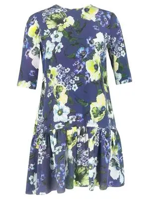 Erdem Emmie Floral-print Mini Dress - Blue