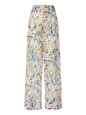 Missoni Floral Print Palazzo Pants - White
