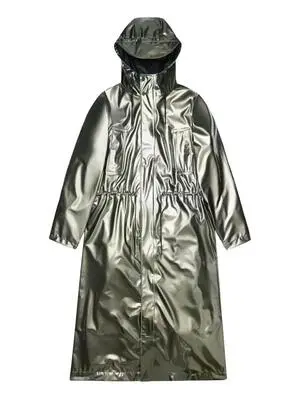 Rains Drawstring Hooded Raincoat - Silver