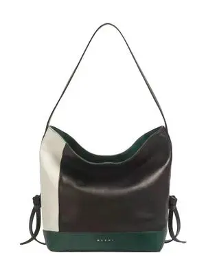 Marni Large Leather Shoulder Bag - Black