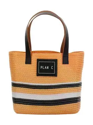PLAN C Woven Shoulder Bag With Logo Patch