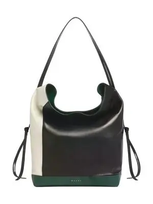Marni Colour-block Split-handle Shoulder Bag - Black
