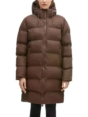 Rains Hooded Padded Jacket - Brown
