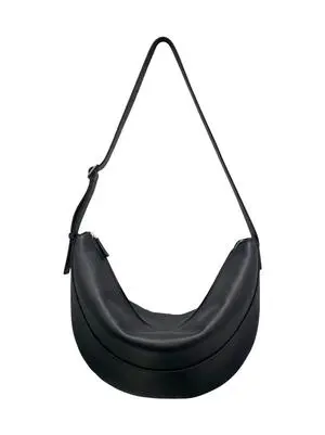THE ROW Jouve Crescent Shoulder Bag - Black