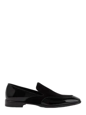 CHRISTIAN LOUBOUTIN Yaki Patent Leather And Suede Loafers - Black