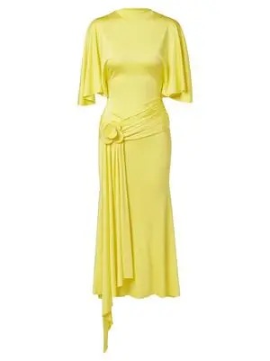 David Koma Floral-appliqué Jersey Cocktail Dress - Yellow