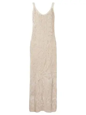 Brunello Cucinelli Knitted Midi Dress - Beige