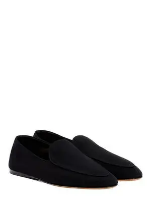 THE ROW Awar Suede Loafers - Black