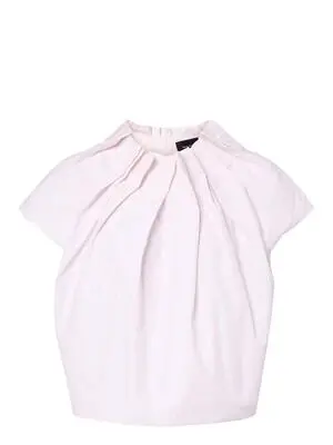 Simone Rocha Gathered Cotton Poplin Top - Pink