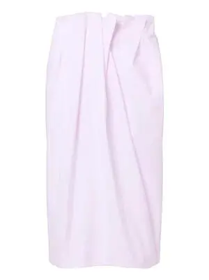 Simone Rocha Pleated Cotton Pencil Skirt - Pink