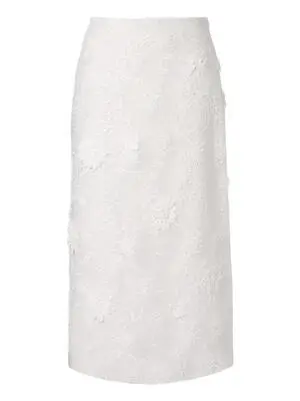 Dorothee Schumacher Sheer Meadow Floral Organza Midi Skirt - White