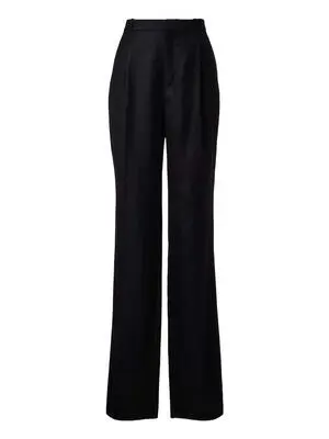 Saint Laurent High-rise Cashmere Straight Pants - Black