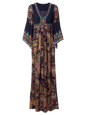 Etro Paisley Maxi Dress - Blue