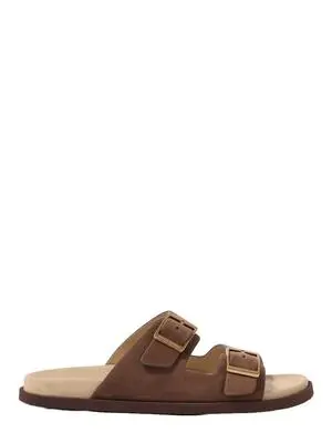 Brunello Cucinelli Buckled Suede Sandals - Brown