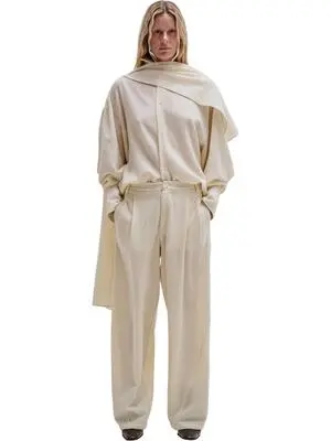 DARKPARK Phebe Cashmere-Wool Wide-Leg Pants White