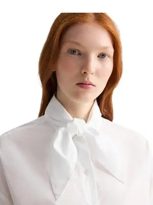 TWP Tie One On Cropped Cotton Shirt - White