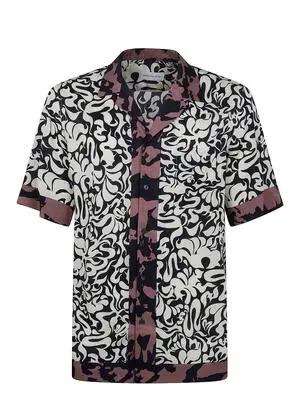 Dries Van Noten Carltone' Short Sleeves Print Shirt - Black