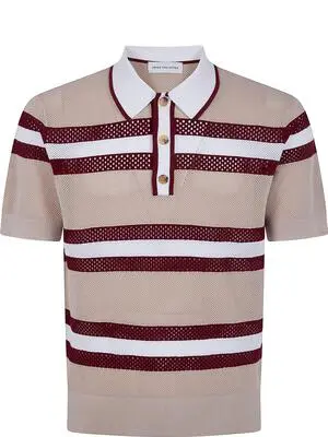 Dries Van Noten Mercy Stripe" Polo Shirt - Beige