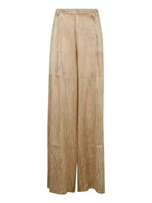 Avant Toi Crumpled Effect Silk Palazzo Pants - Brown