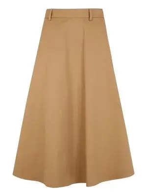 SEMICOUTURE Cotton Round Skirt - Brown