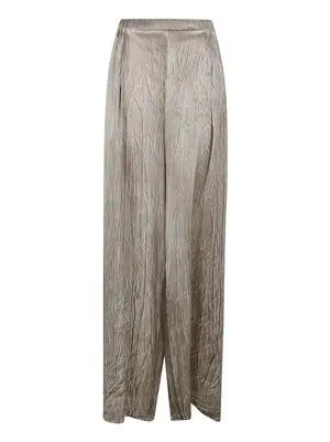 Avant Toi Crumpled Effect Silk Palazzo Pants - Gray