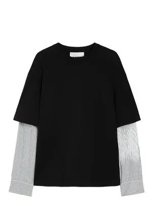 JIL SANDER Crewneck Long Sleeves Classic T-shirt - Black