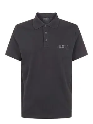 Moncler Short Sleeves Polo Shirt - Black