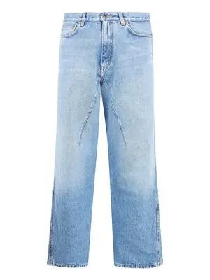 Off White Twist Slouchy Half Arrow Jeans - Blue