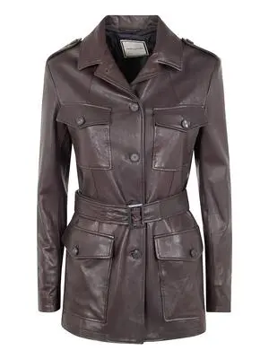 Tagliatore Clea Lamb Leather Jacket - Brown