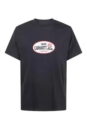 Carhartt Work In Progress Short Sleeves "harlequin Bbg" Organic Cotton T-shirt - Black