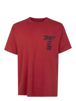 Carhartt Work In Progress Short Sleeves "blocks" Organic Cotton T-shirt - Red