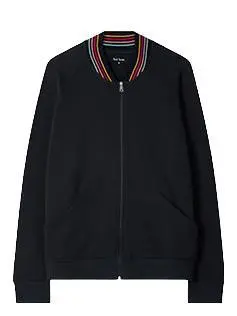 Paul Smith Ribbed Collar Bomber - Blue