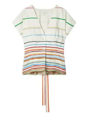 Paul Smith Painted Signature Stripe Short Sleeve Top - Multicolour