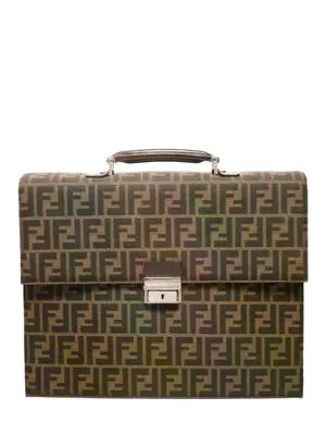 Fendi 1990s Zucca Canvas Briefcase - Neutrals