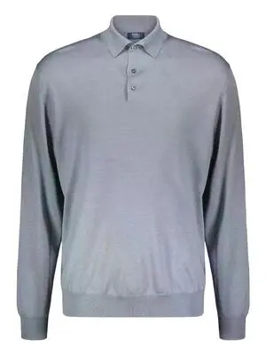 Fedeli Long-sleeved Knit Polo - Grey