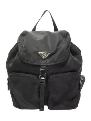 Prada Logo Backpack - Black