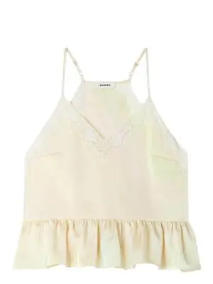 Sandro Lace-trim Top - Yellow