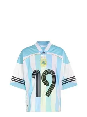 Adidas Striped V-neck T-shirt - Blue