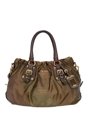 Prada Logo Tote Bag - Brown