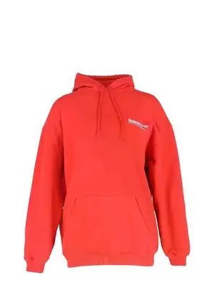 Balenciaga Campaign Logo-print Hoodie - Red
