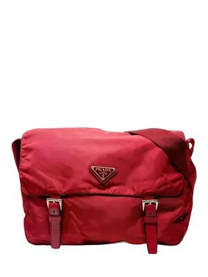 Prada 2000-2015 Nylon Shoulder Bag - Red